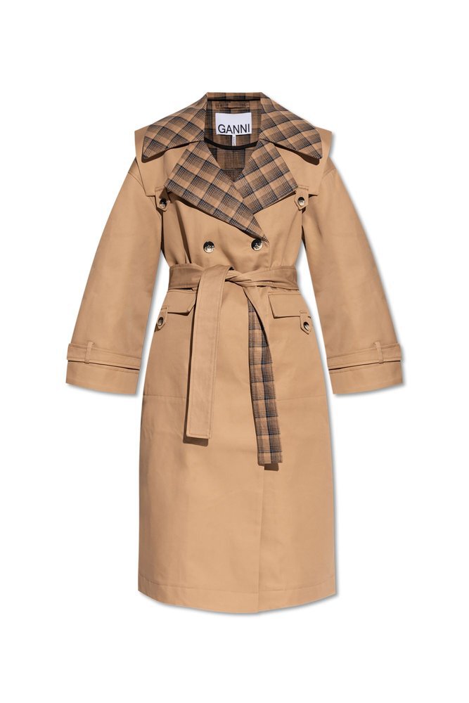 Ganni Belted Oversized Trench Coat In Beige - 29% Off | Editorialist