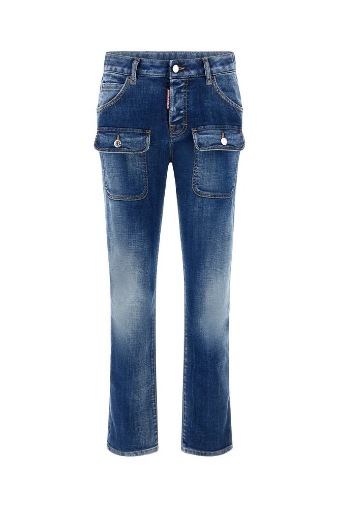 Dsquared2 Patch Pocket Detail Jeans In Blue - 53% Off | Editorialist