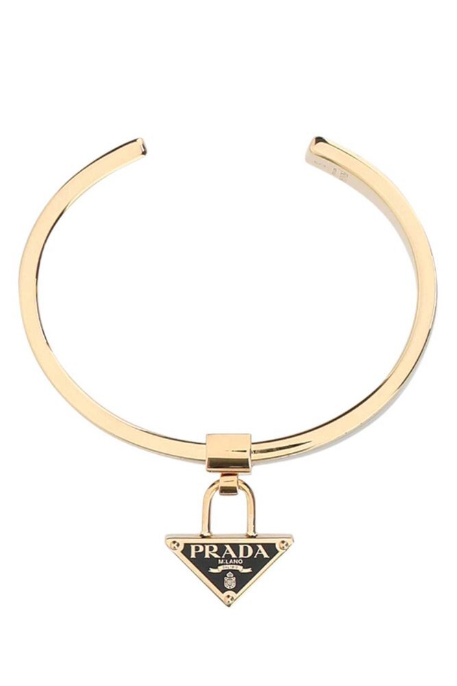 Prada Triangle Logo Charm Bracelet In Multi - 14% Off | Editorialist