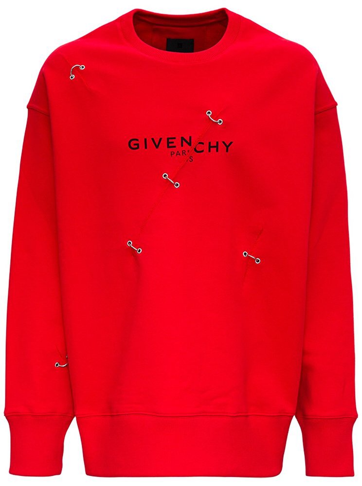 Givenchy Eyelet Detail Oversized Sweatshirt In Red - 52% Off | Editorialist