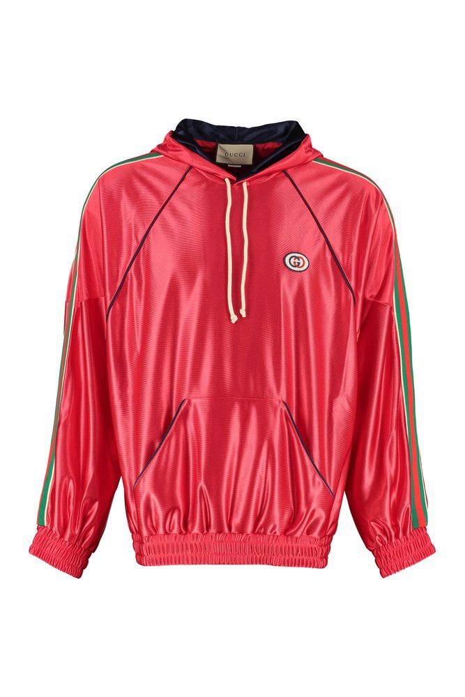 Gucci Web G Patch Hoodie In Red - 39% Off | Editorialist