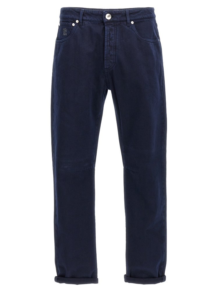 Brunello Cucinelli Logo Patch Straight Leg Jeans In Blue - 38% Off ...