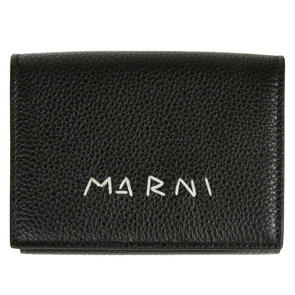 Marni Logo-Embroidered Tri-Fold Wallet In Black - 36% Off | Editorialist