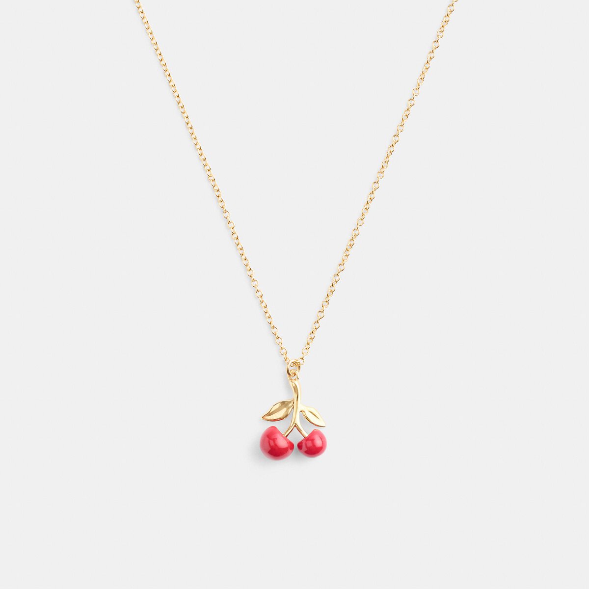 Coach Resin Cherry Pendant Necklace - Gold/Red | Editorialist