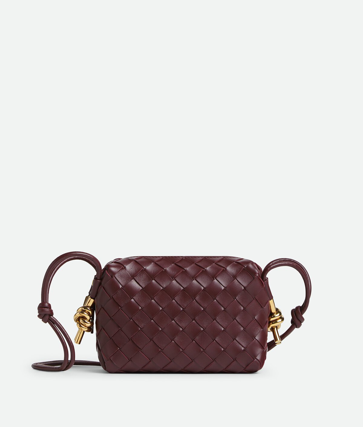 Bottega Veneta Mini Loop Crossbody Bag With Metal Knots - Madder Brown ...