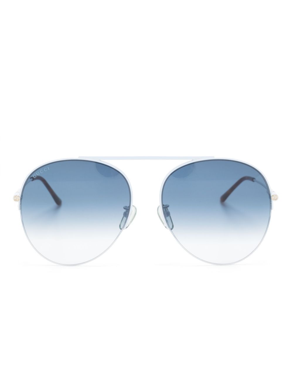 Gucci Gradient Pilot-Frame Sunglasses - Blue | Editorialist