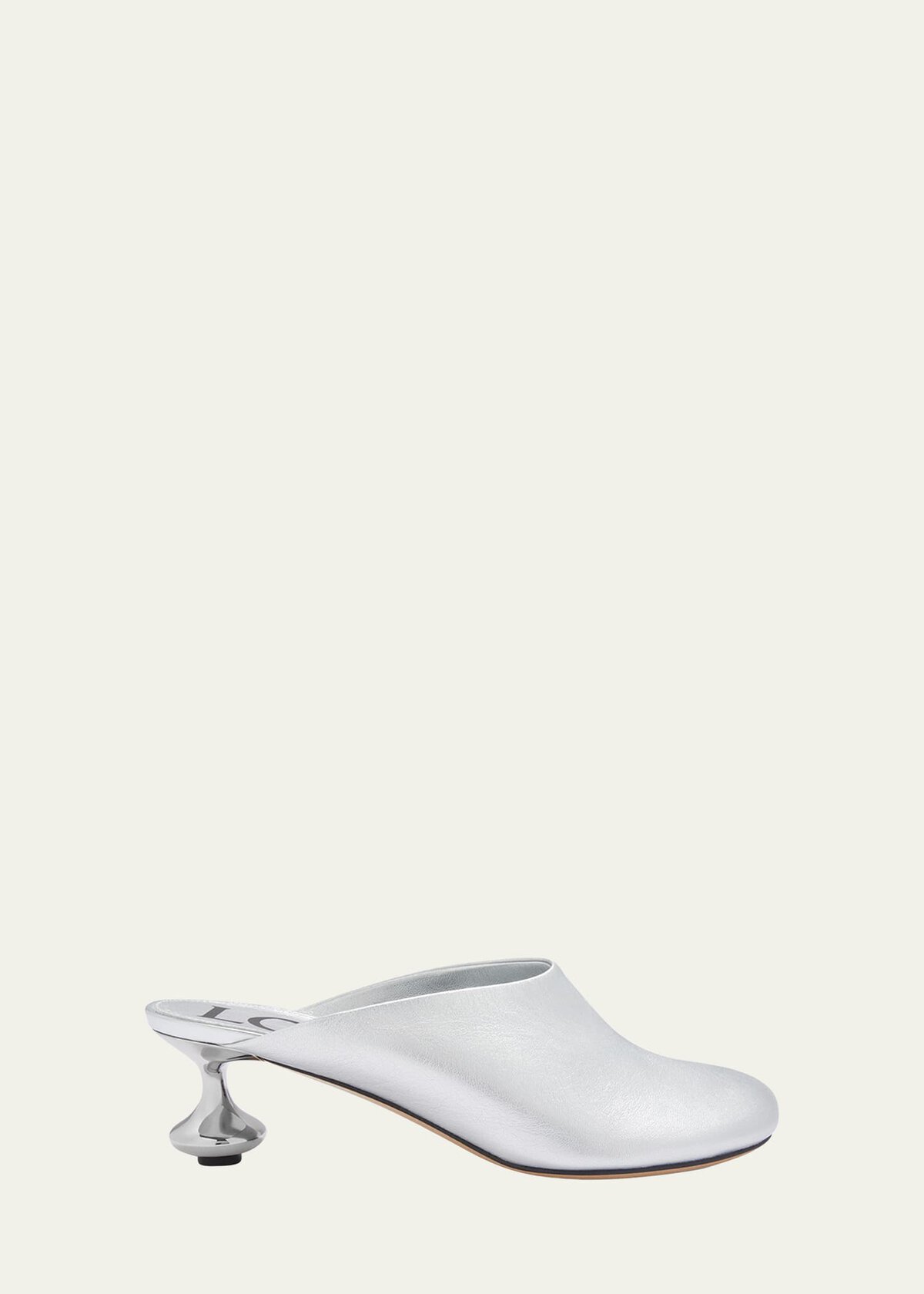 Loewe Metallic Mule Pumps - Silver | Editorialist