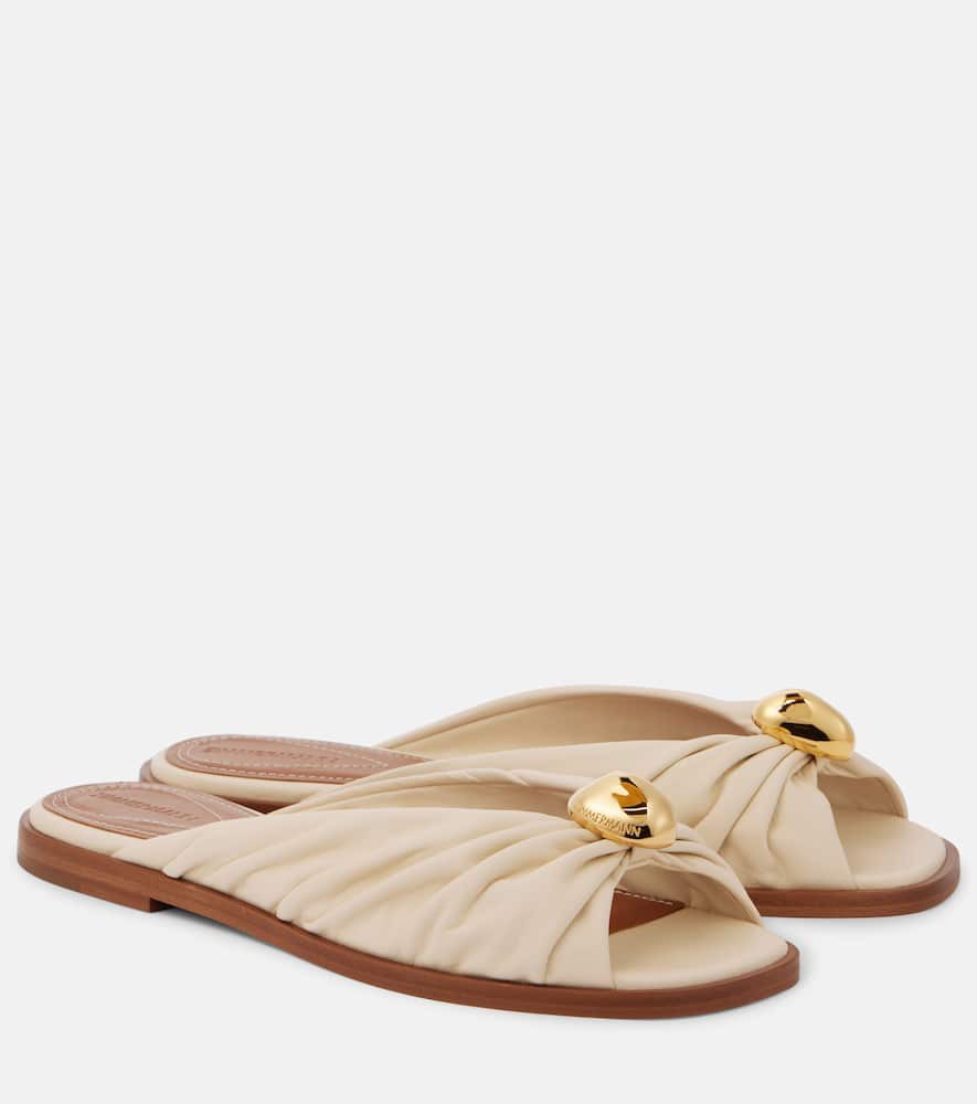 Zimmermann Gleam Leather Slides White Editorialist