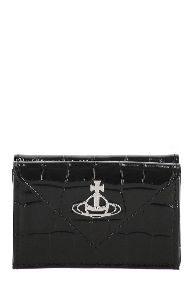 Vivienne Westwood Orb Plaque Embossed Envelope Wallet In Black - 31% Off | Editorialist