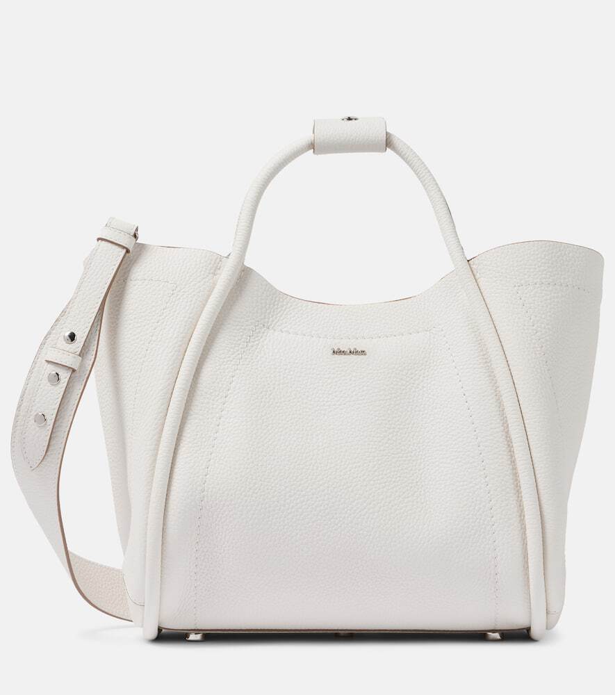 Max Mara Marine Leather Tote Bag - White | Editorialist