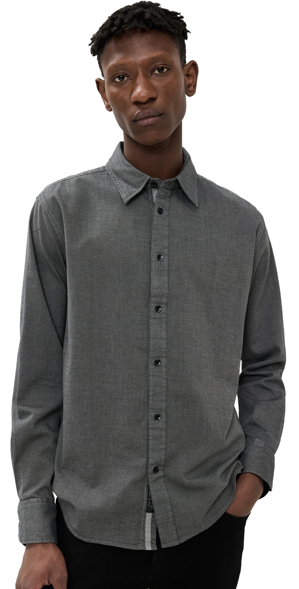 Rag & Bone Tomlin Stretch Dobby Shirt - Dkgrey | Editorialist