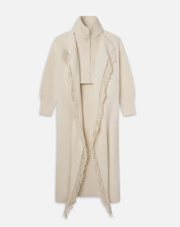 Frame Fringe Coat - Stone | Editorialist