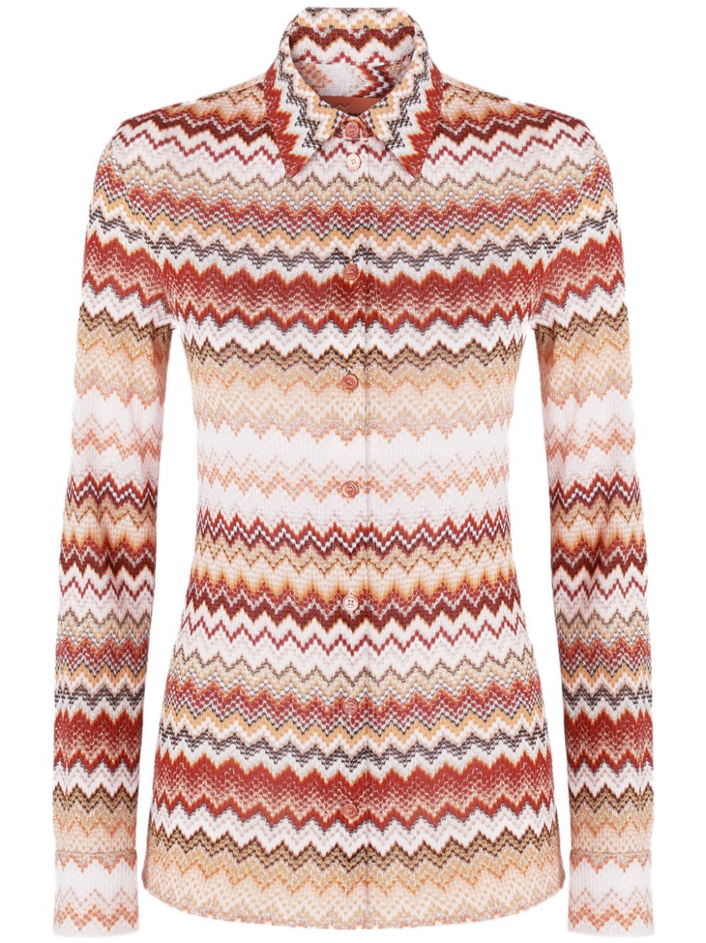 Missoni Zigzag-Pattern Lamé Shirt - Neutrals | Editorialist