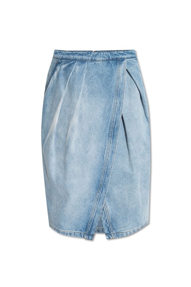 Dries Van Noten Straight Denim Mini Skirt In Blue - 35% Off | Editorialist