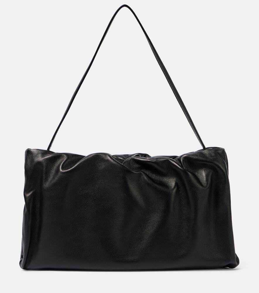 The Row Bourse Extra-Large Leather Shoulder Bag - Black | Editorialist
