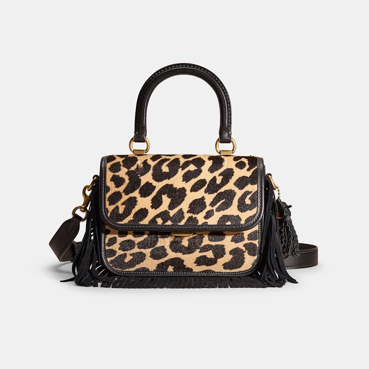 Coach Upcrafted Rogue Top Handle Bag In Haircalf With Leopard Print ...