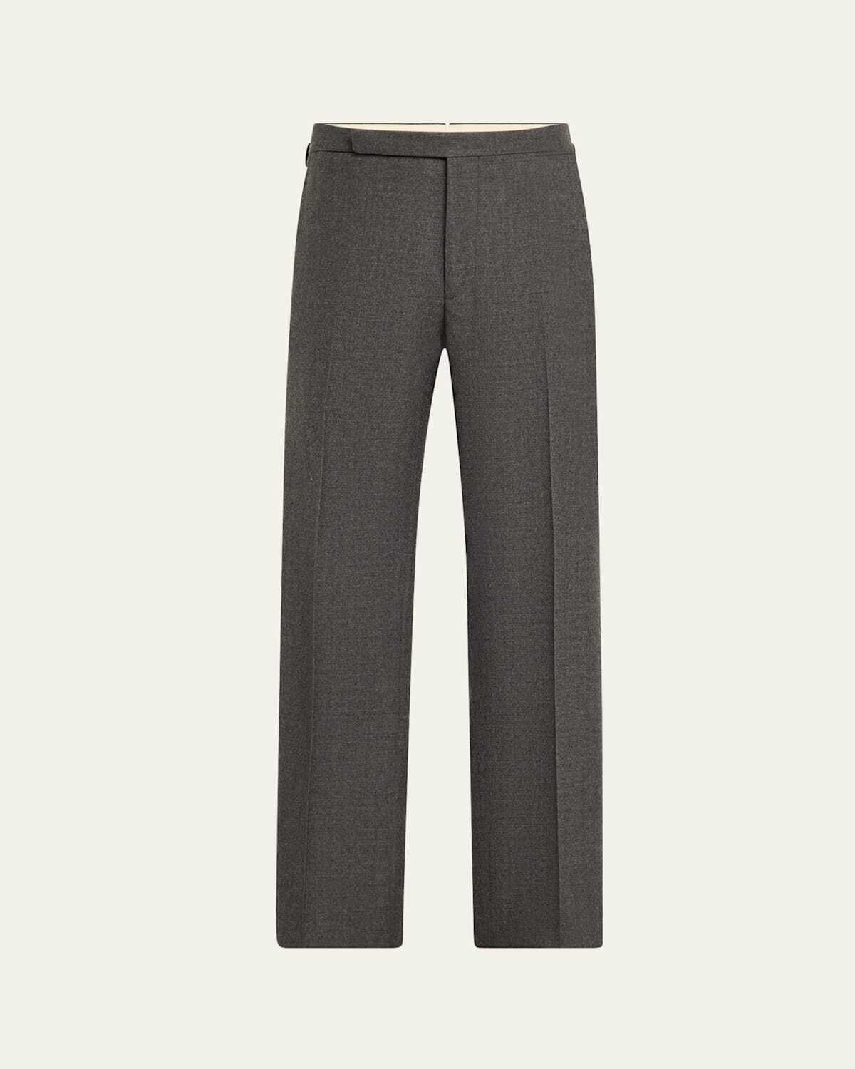 Ralph Lauren Gregory Worsted Flannel Pants - Grey Htr | Editorialist