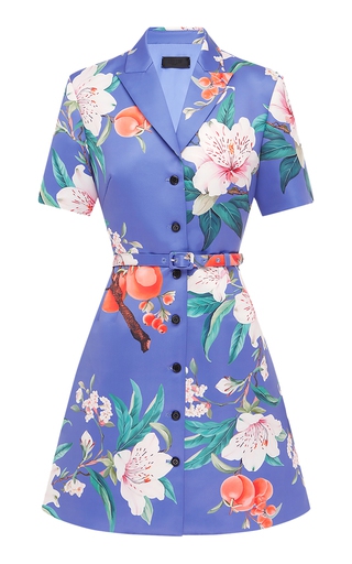 Leo Lin Brigitte Crepe Mini Shirt Dress - Blue | Editorialist