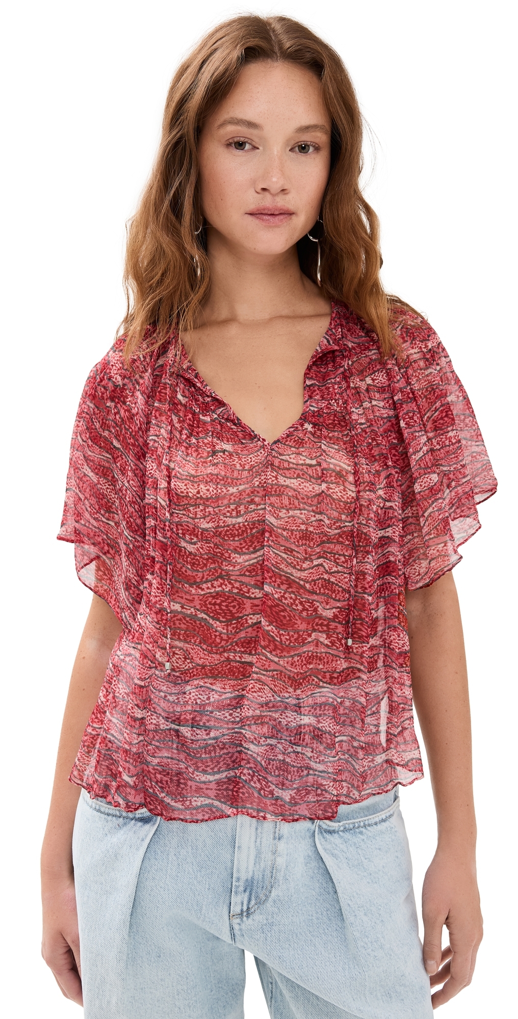 Isabel Marant Neslya Top - Red | Editorialist
