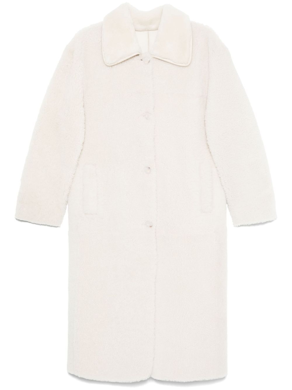 Sandro Shearling Coat - Neutrals | Editorialist