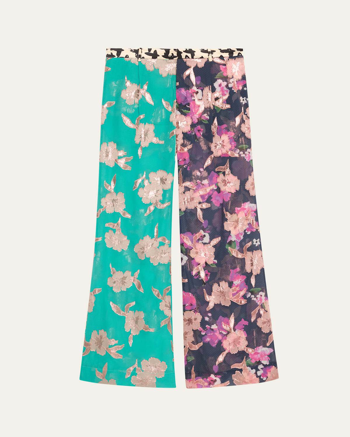 Harbison Apollo Mixed Print Wide Leg Pants - Ashi/Navy | Editorialist