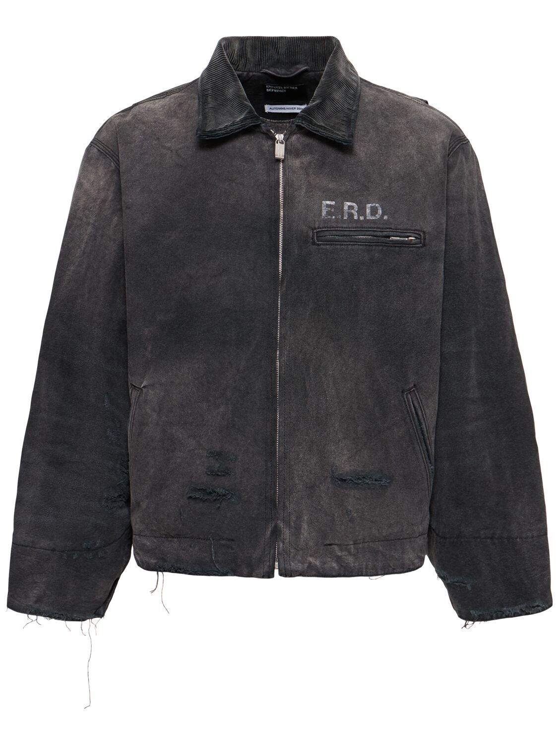Enfants Riches DéPriméS E.R.D. Distressed Work Jacket In Black,White ...
