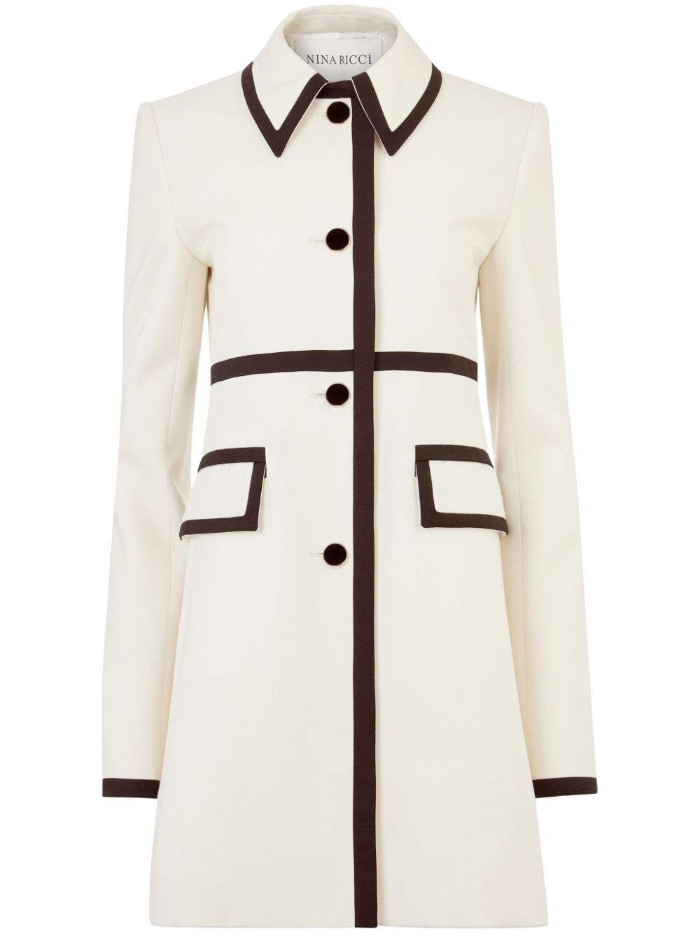 Nina Ricci Wool Gabardine Coat - White | Editorialist