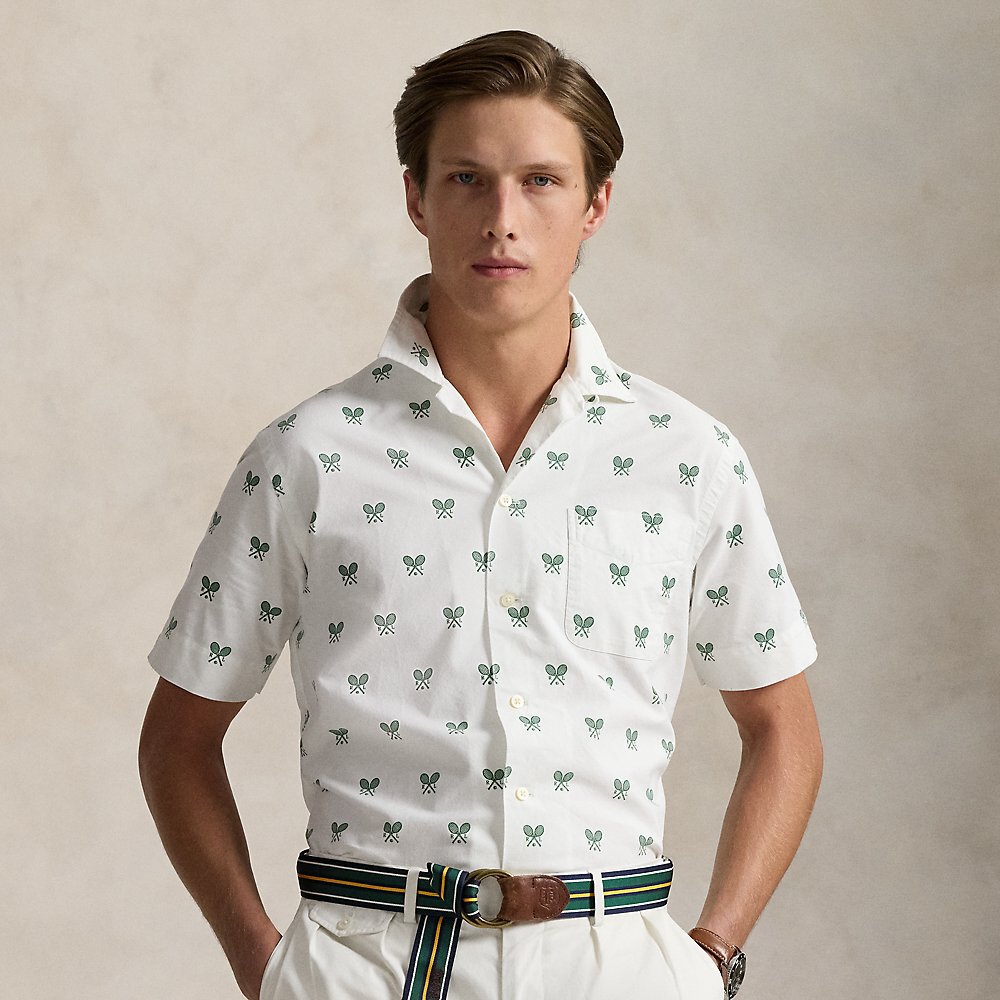 Ralph Lauren Classic Fit Racquet-Print Oxford Shirt - Crossed Rackets ...