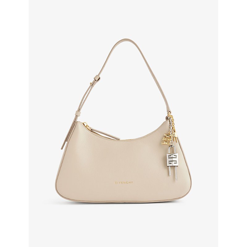 Givenchy Lucky Lock Leather Shoulder Bag - Natural Beige | Editorialist