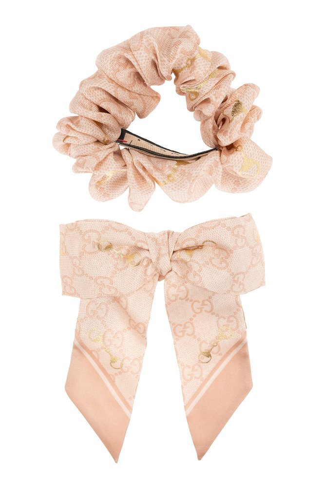 Gucci Gg Scrunchie And Bow Set In Pink - 14% Off | Editorialist
