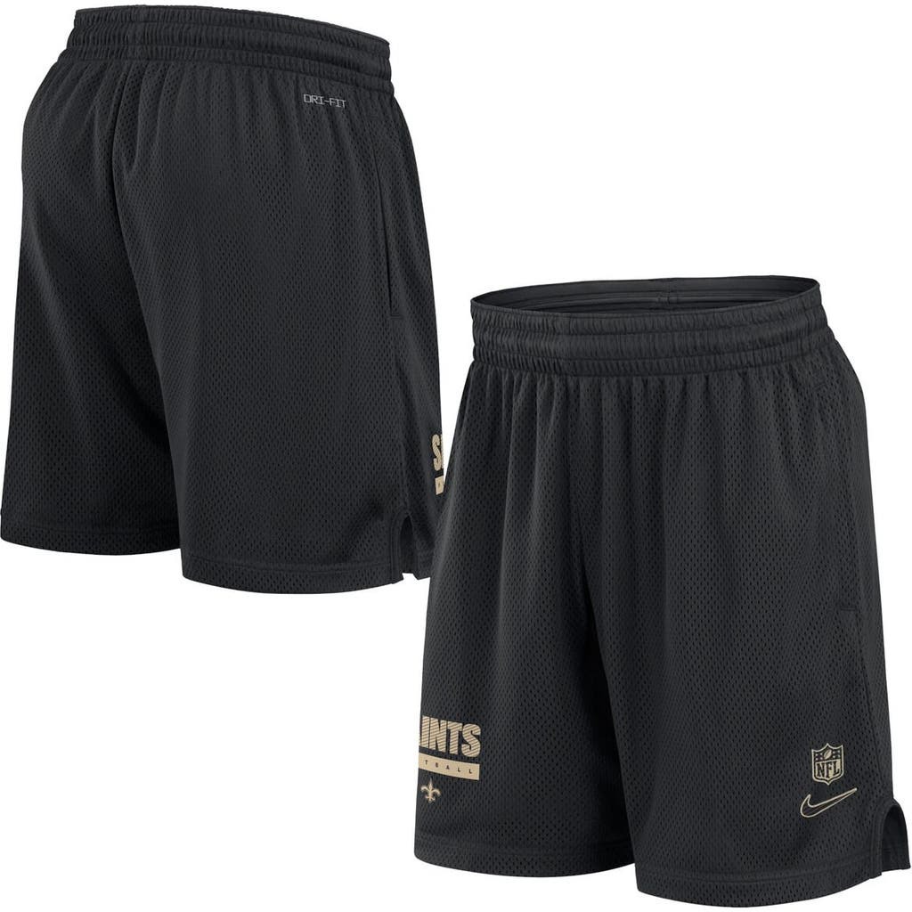 Nike New Orleans Saints 2024 Sideline Performance Mesh Shorts - Black ...