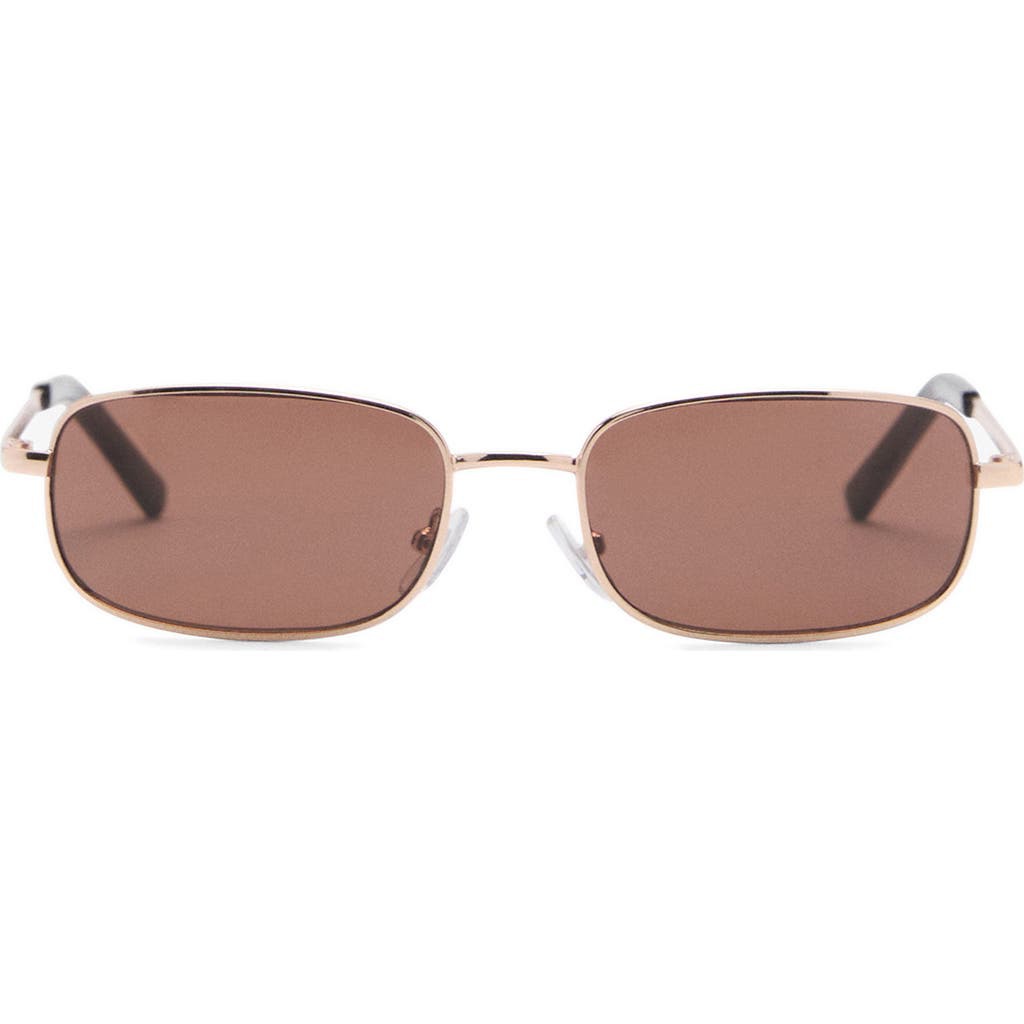 Mango Metallic Rectangular Sunglasses In Gold - 25% Off | Editorialist