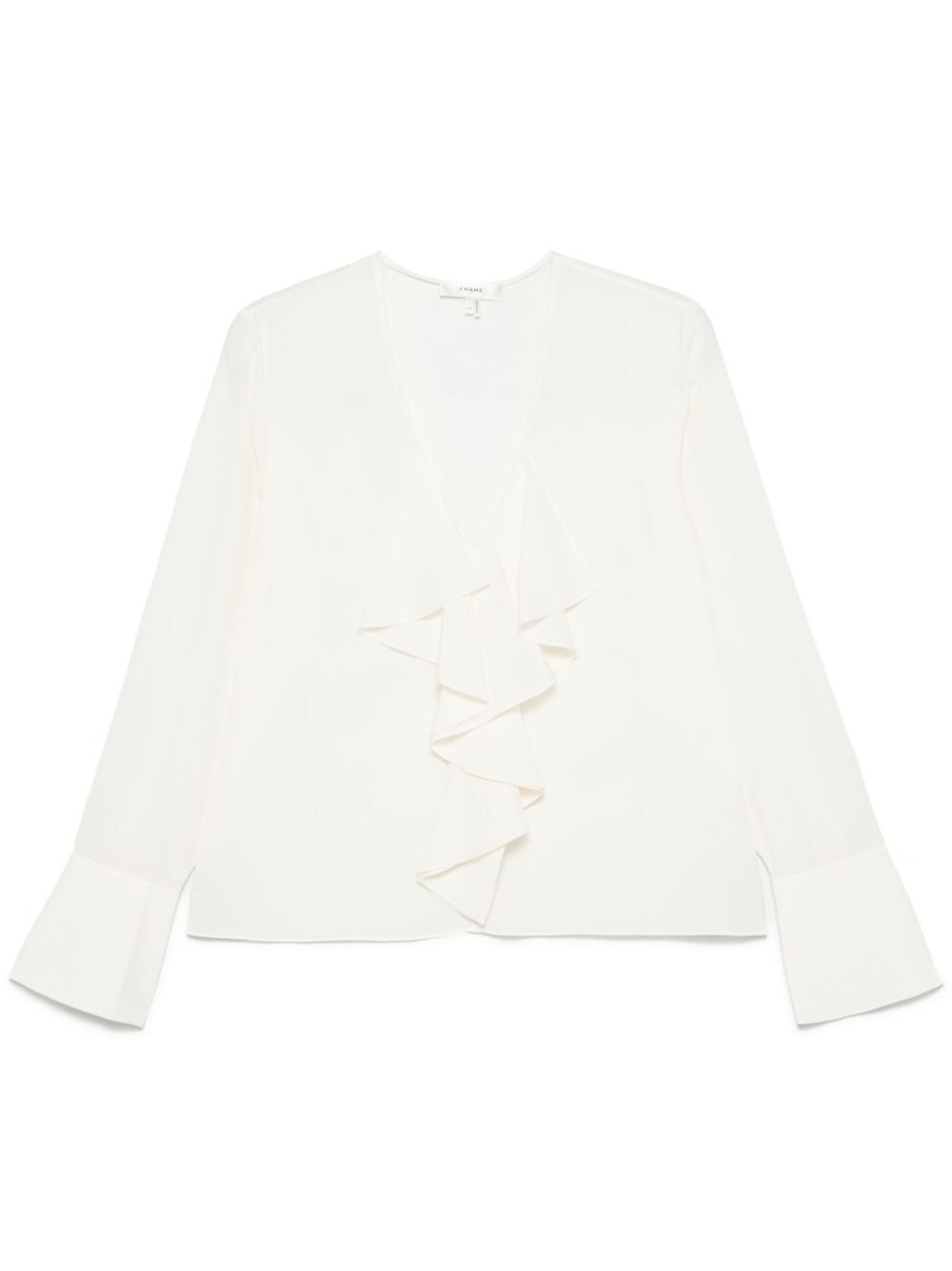 Frame Ruffle-Detailing Blouse - White | Editorialist