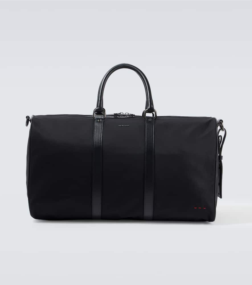 Kiton Leather-Trimmed Duffel Bag - Black | Editorialist