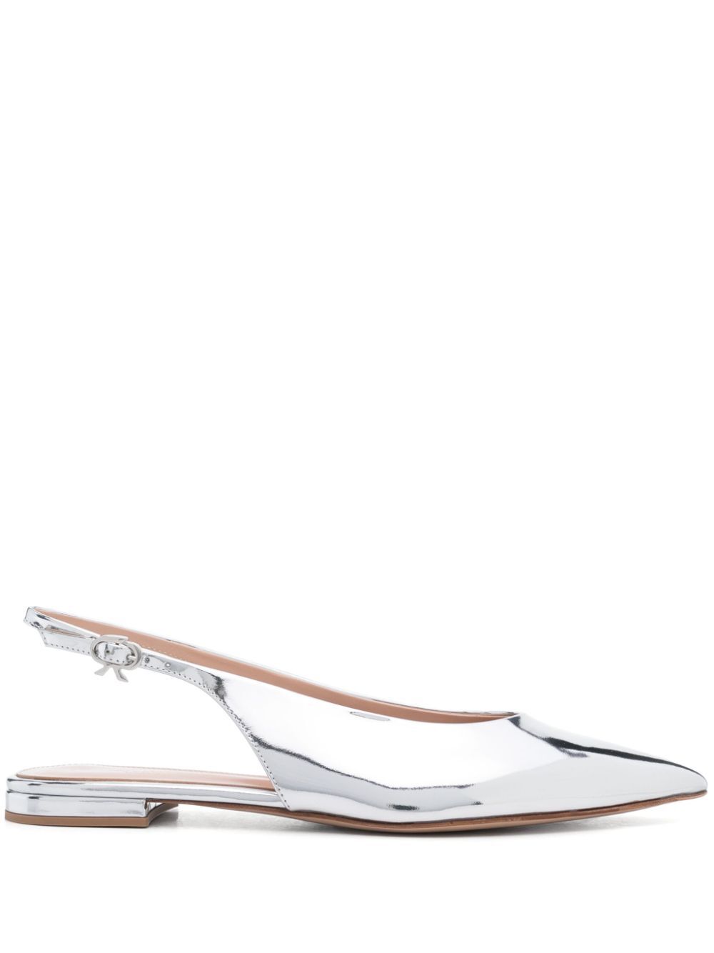 Gianvito Rossi Robbie Ballet Flats - Silver | Editorialist