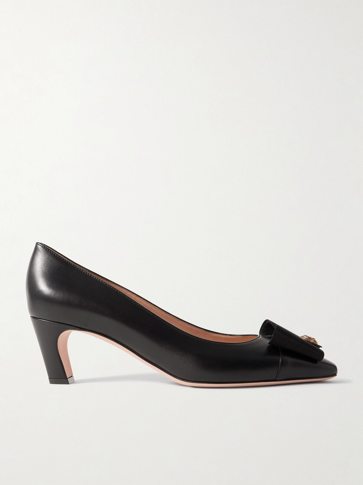 Bally Bemily Grosgrain-Trimmed Leather Pumps - Black | Editorialist
