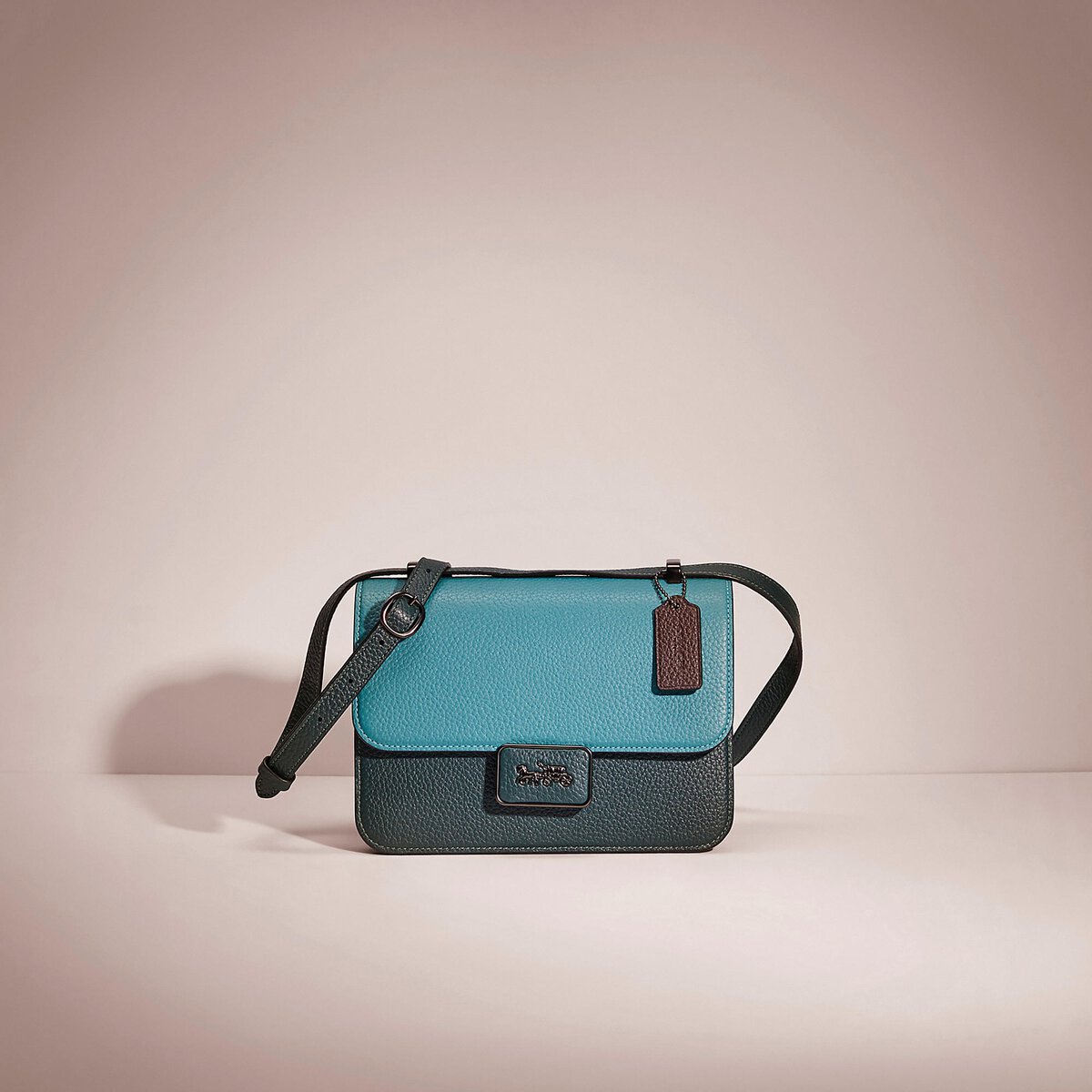 Coach Restored Alie Shoulder Bag In Colorblock - Pewter/Retro Teal ...