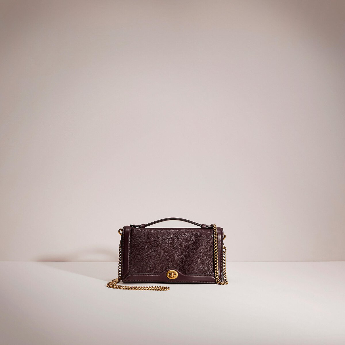 Coach Restored Riley Chain Clutch - Brass/Dark Eggplant | Editorialist