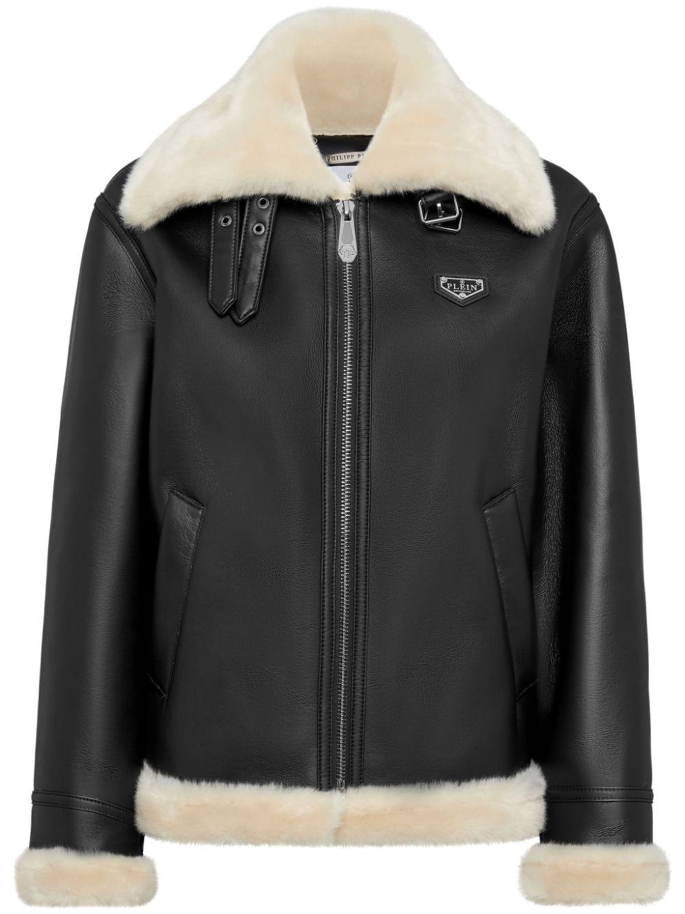 Philipp Plein Faux-Shearling Jacket In Black - 59% Off | Editorialist