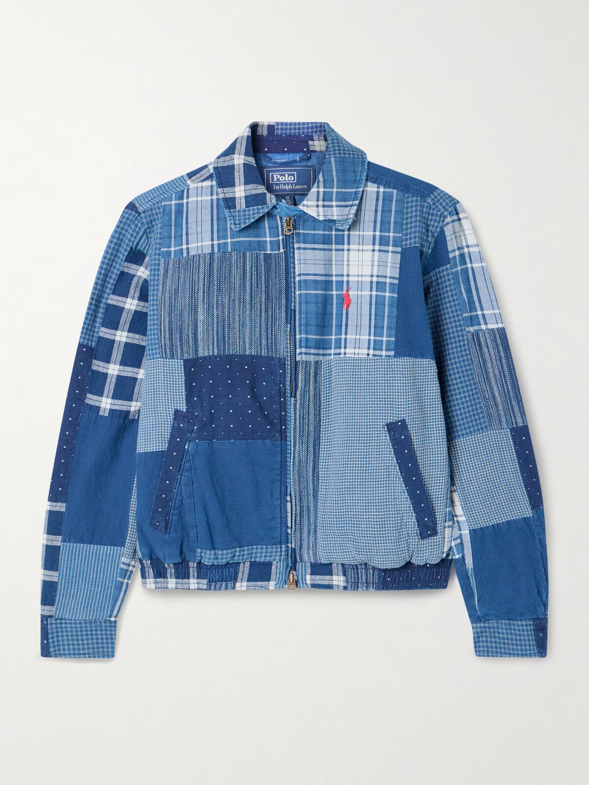 Ralph Lauren Patchwork Cotton-Blend Jacket - Blue | Editorialist
