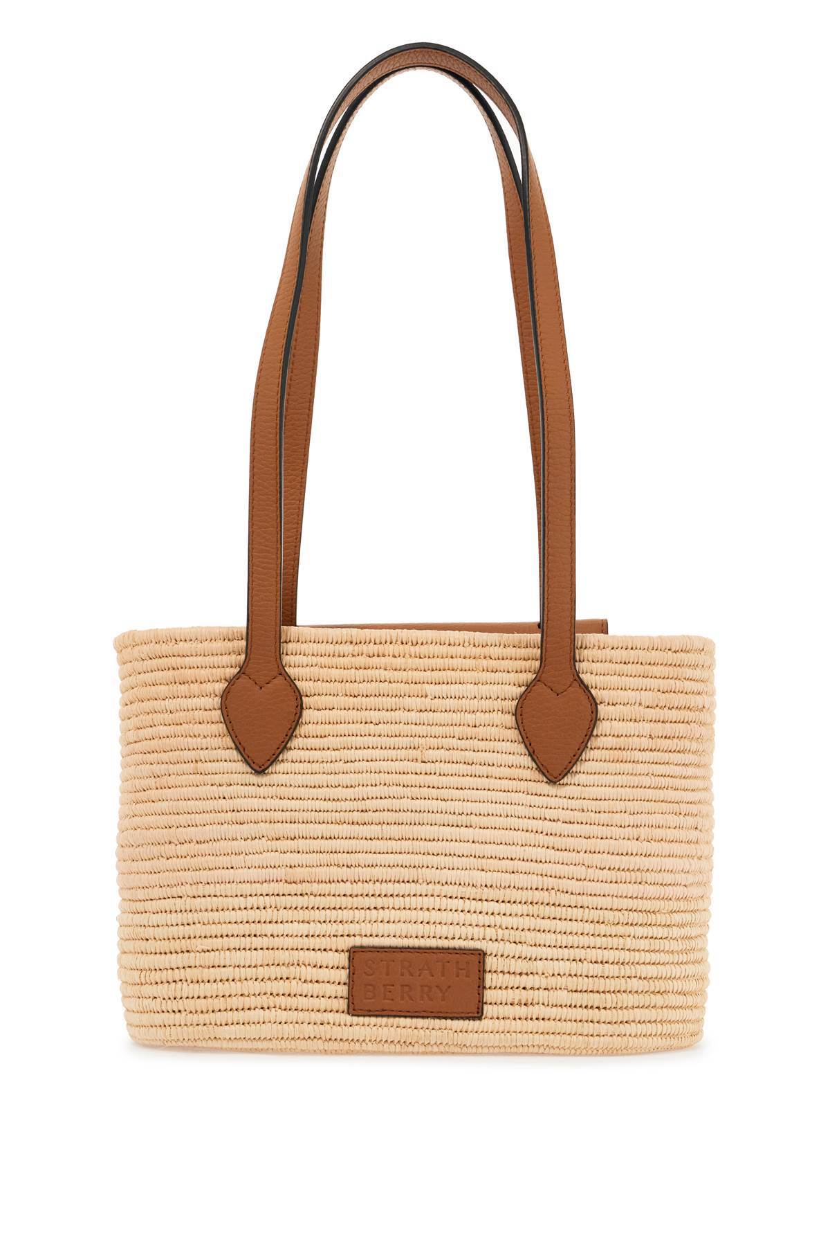 Strathberry Woven Raffia Bag With Leather Details - Beige | Editorialist