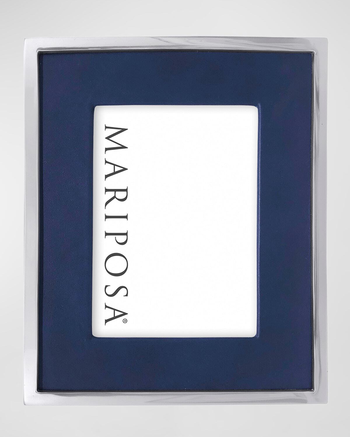 Mariposa Leather Photo Frame With Metal Border, 5" X 7 - Blue ...