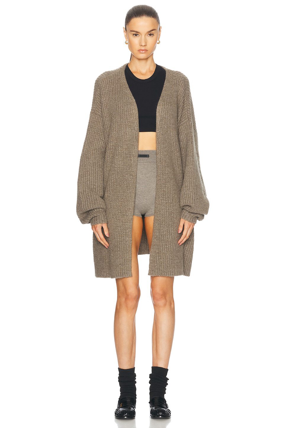 Fear Of God Long Cardigan In Grey - Heather Gray | Editorialist