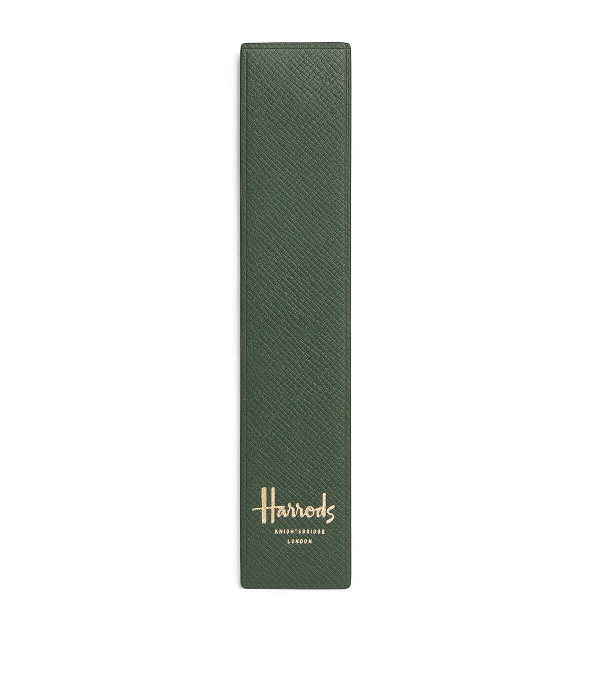 Harrods Leather Embossed-Logo Bookmark - Green | Editorialist