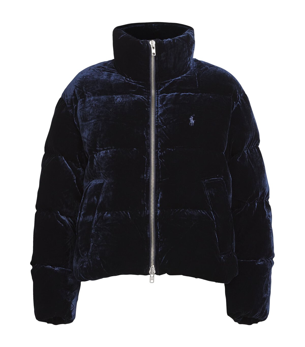 Ralph Lauren Velvet Down Jacket - Navy | Editorialist