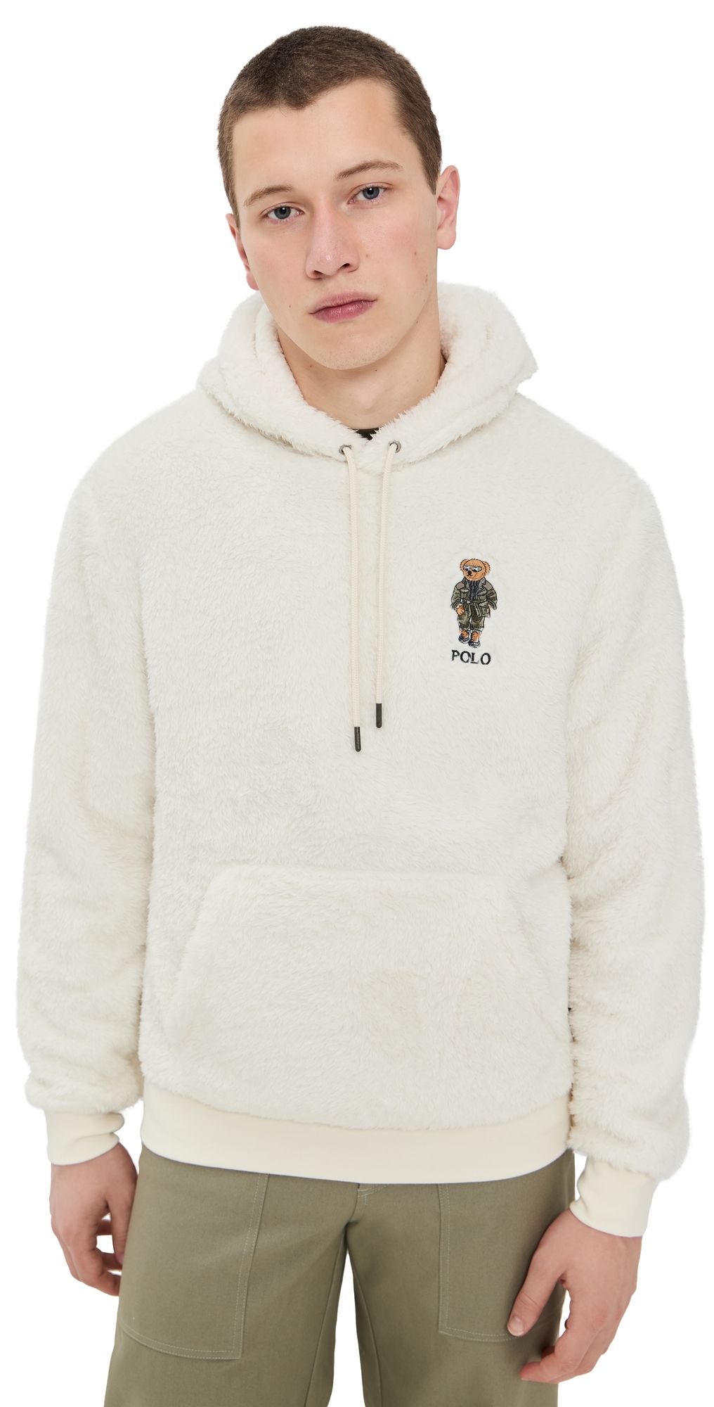 Ralph Lauren Fleece Novetly Bear Hoodie - Antq Cream Defender Bear ...