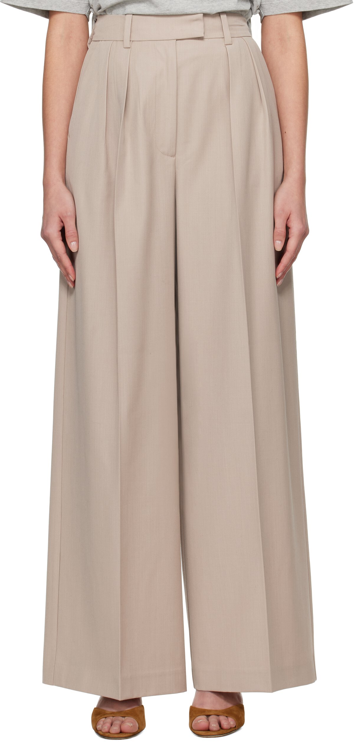 Anine Bing Lou Trousers - Taupe | Editorialist