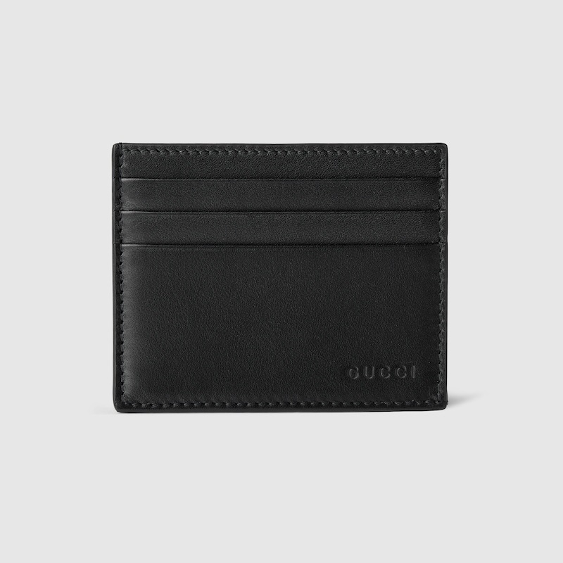 Gucci Gg Emblem Embossed Card Case Leather - Black | Editorialist