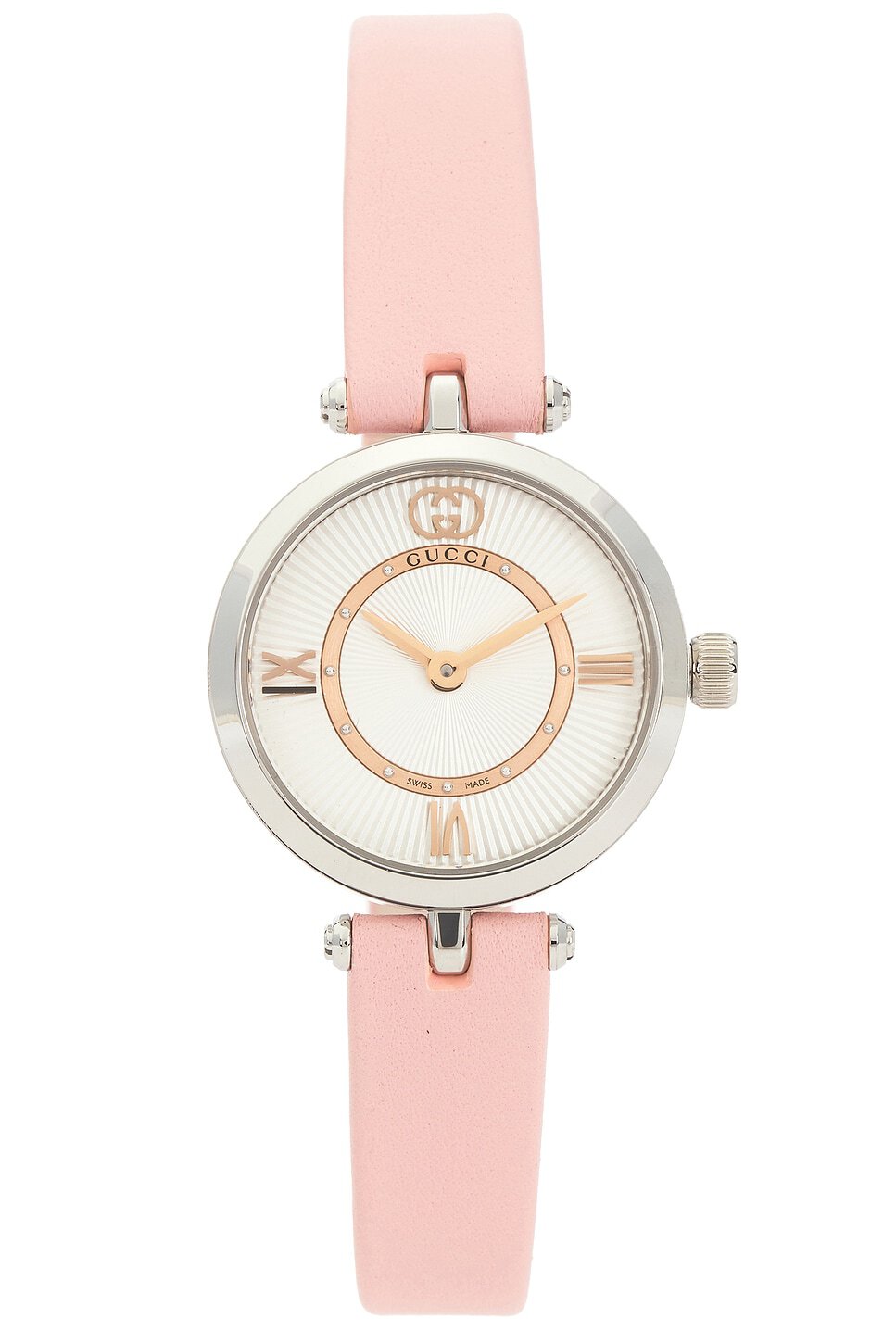 Gucci Ronda Quartz Movement Swiss Made Watch In Pink - Stainless Steel ...