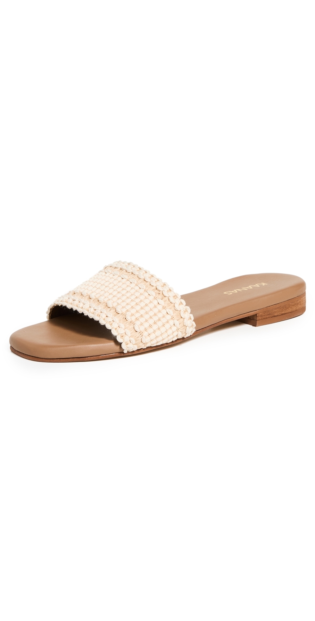 Kaanas Ayla Contrast Boho Strap Slip-on Sandals - Beige | Editorialist
